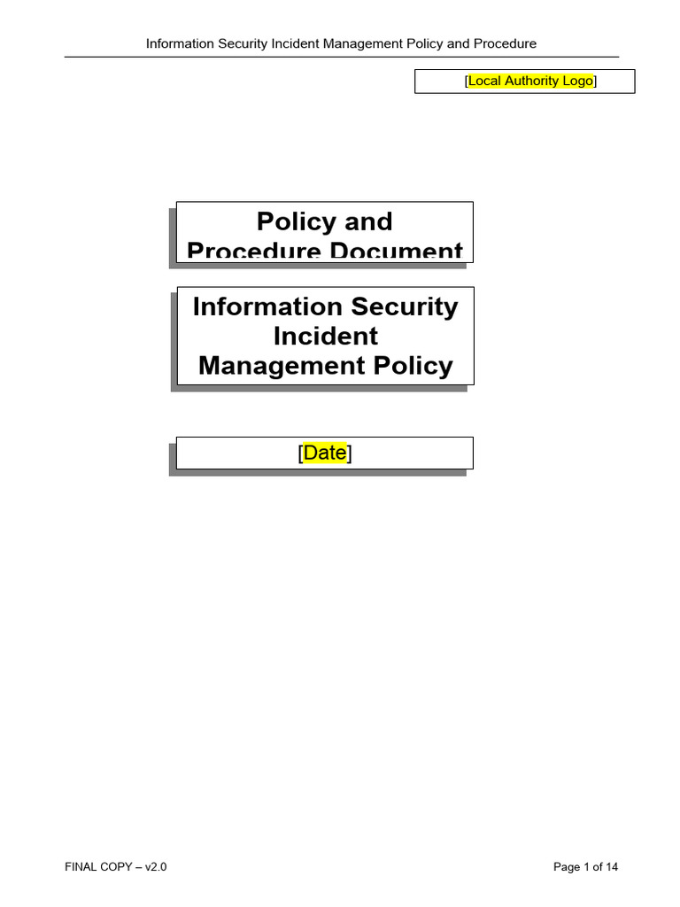 Information Security Incident Management Policy | PDF | Information Security | Computer Security