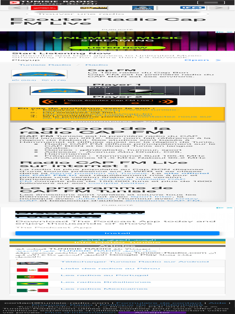 Cap FM Live Ecouter La Radio Sur Internet Gratuitement | PDF