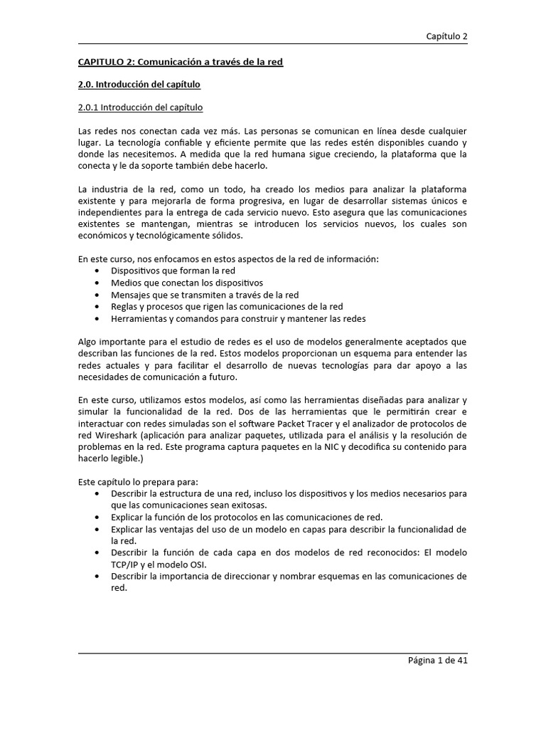 Capitulo 2 - Ccna-1 | PDF | Protocolos de internet | Red de computadoras