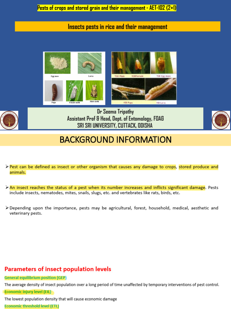 Lecture 2 & 3 | PDF | Pest (Organism) | Pest Control