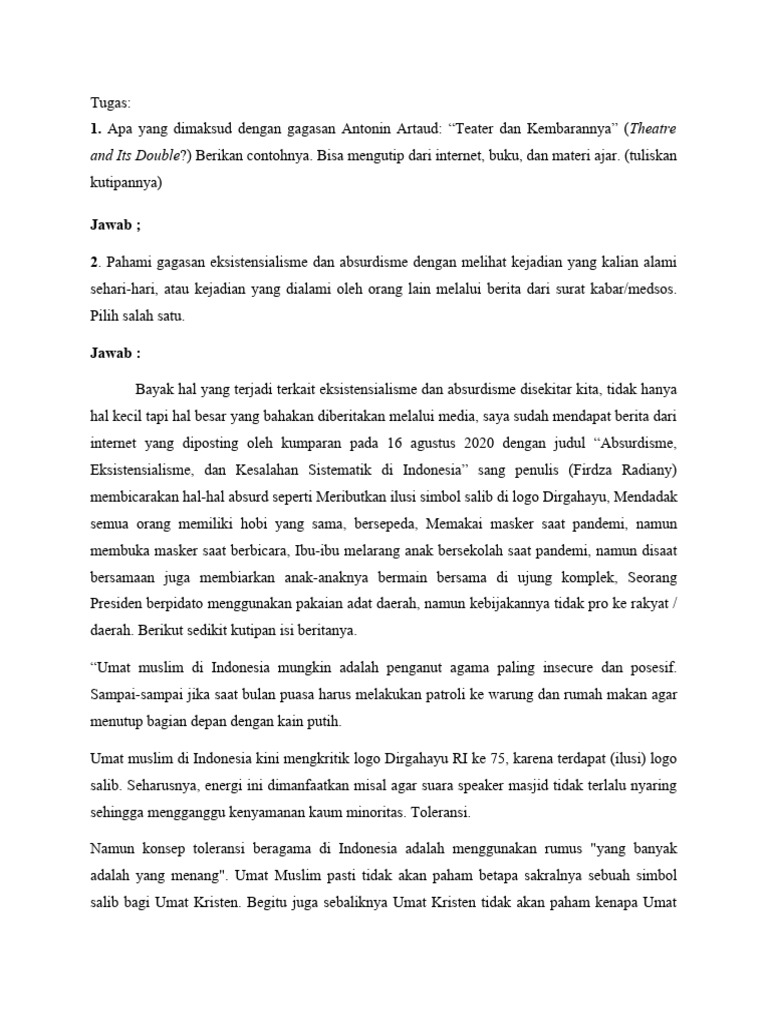 Abdul Hadi - 1911008014 - Dramaturgi LLL | PDF