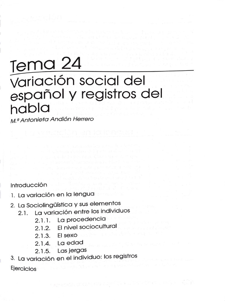 Tema 24 introducción a la lengua española UNED | PDF