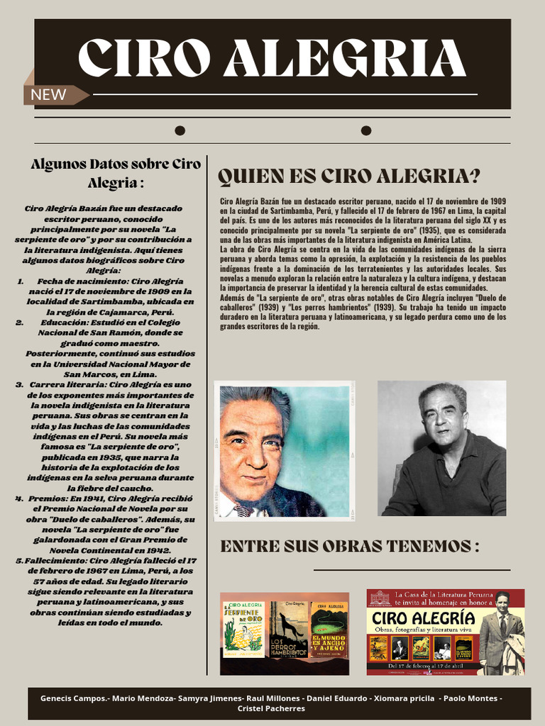 Ciro Alegria Afiche | PDF | Perú