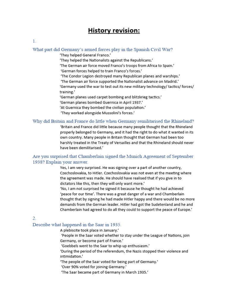 EXAM - The Road To WWII | PDF | Adolf Hitler | Nazi Germany