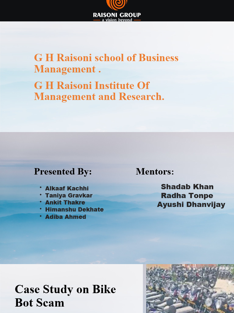 Case Study - Bike Bot Scam | PDF