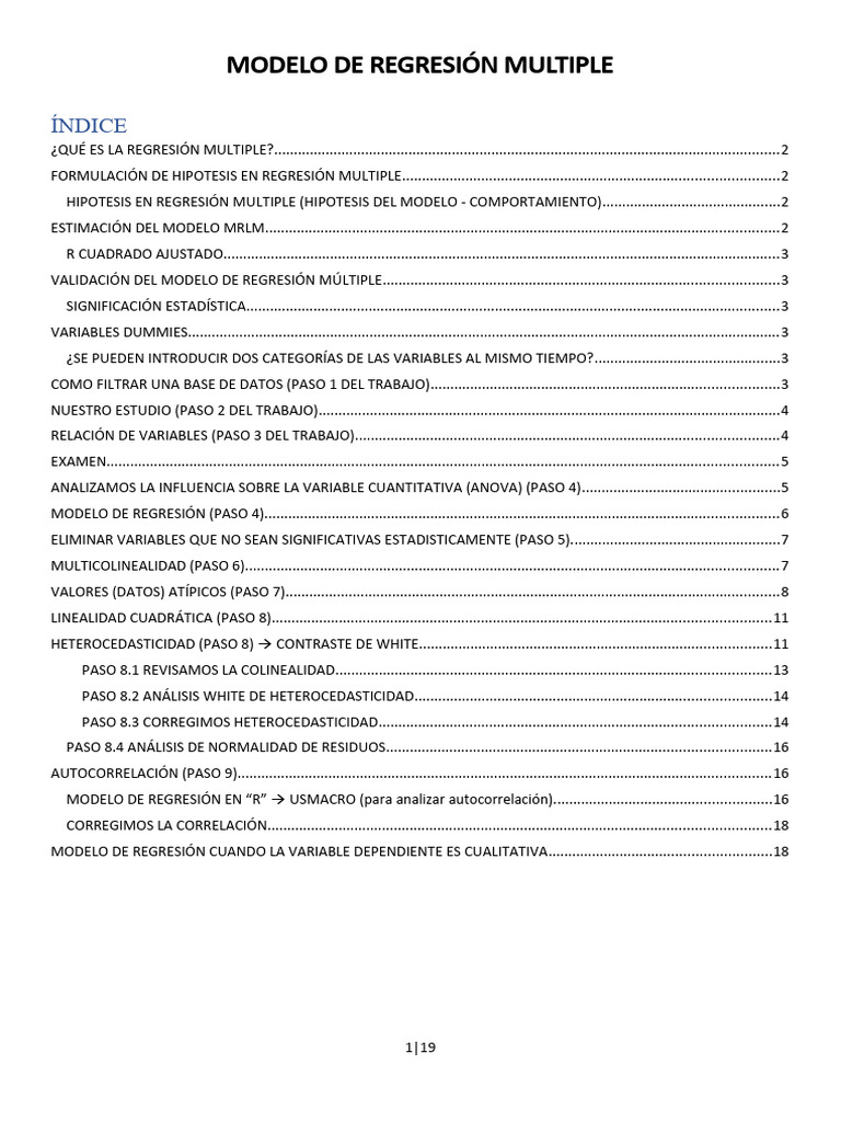Modelo de Regresión Multiple-Gretl | PDF | Regresión lineal | Análisis de regresión