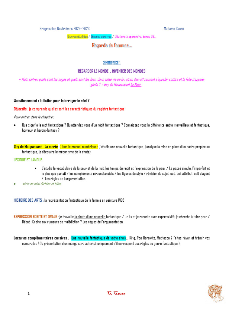 Programme Classe de Quatri Mes 2022 2023 | PDF | Émile Zola | Roméo et Juliette