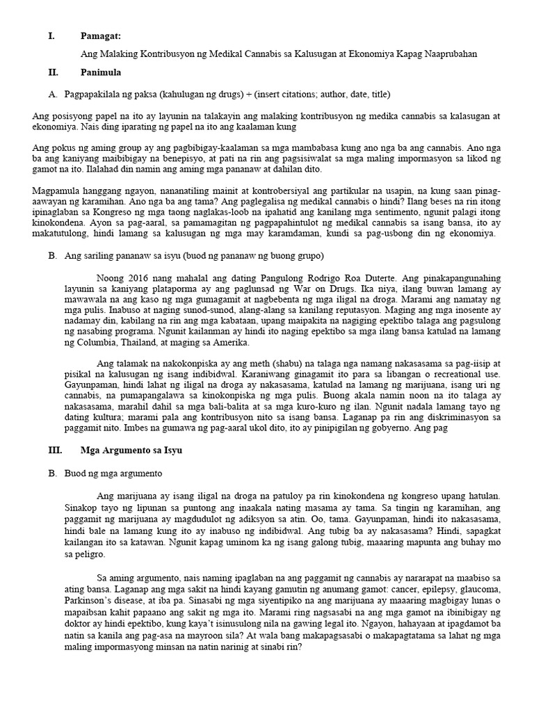 Esp Drugs Position Paper | PDF