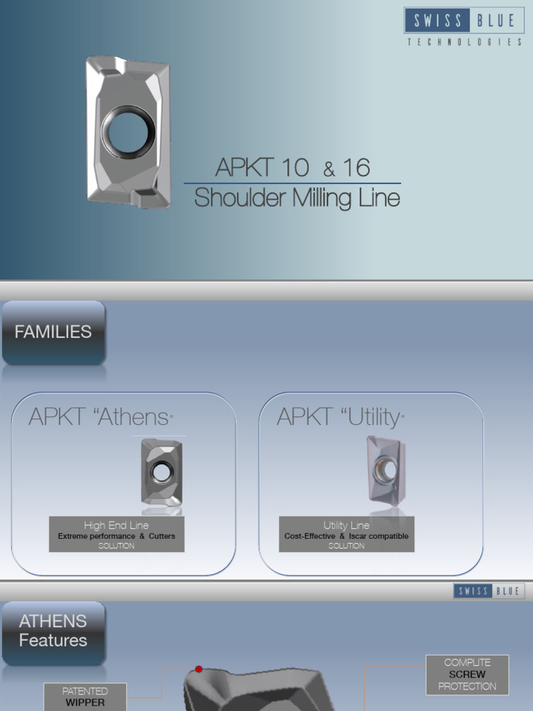 SwissBlue - APKT INSERTS | PDF | Metalworking | Physical Sciences