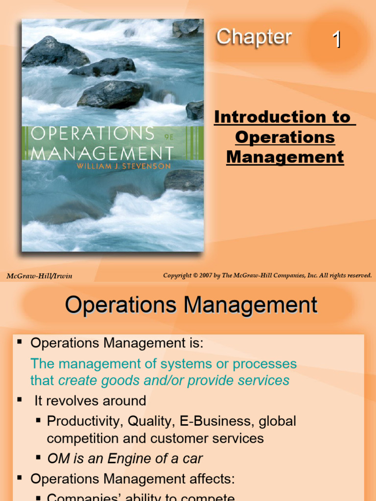 CH 01. Introduction To Operations Management | PDF | Operations Management | Inventory