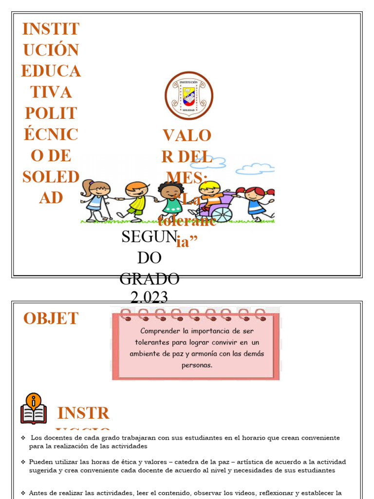 Valor de La Tolerancia 2do 2023 | PDF | Tolerancia | Racismo