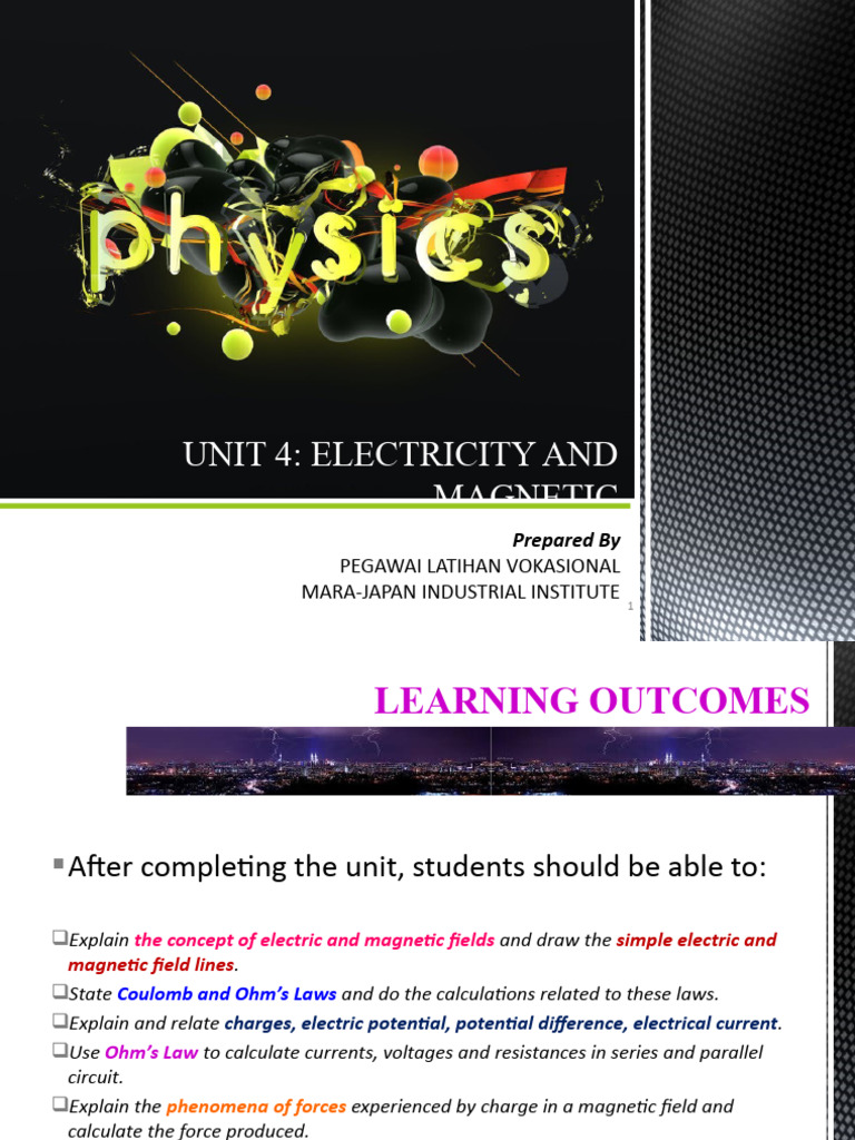 UNIT 5 Part 1 | PDF | Magnetic Field | Electric Field