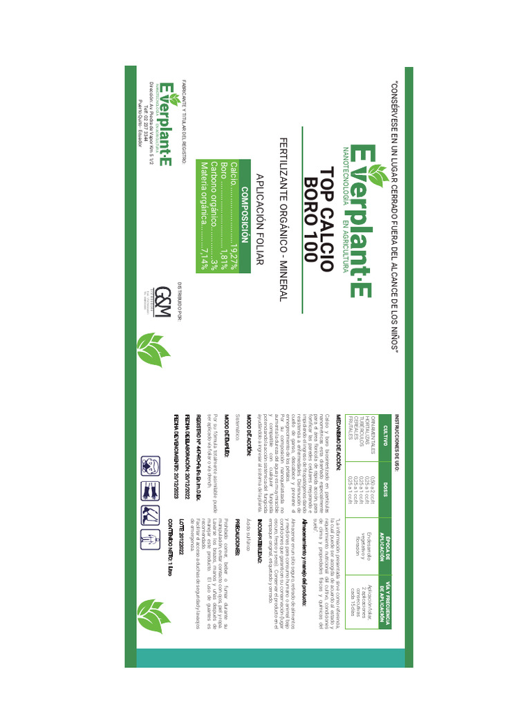 Calcio Boro: Uso y Dosis Efectiva | PDF | Agricultura | Materiales