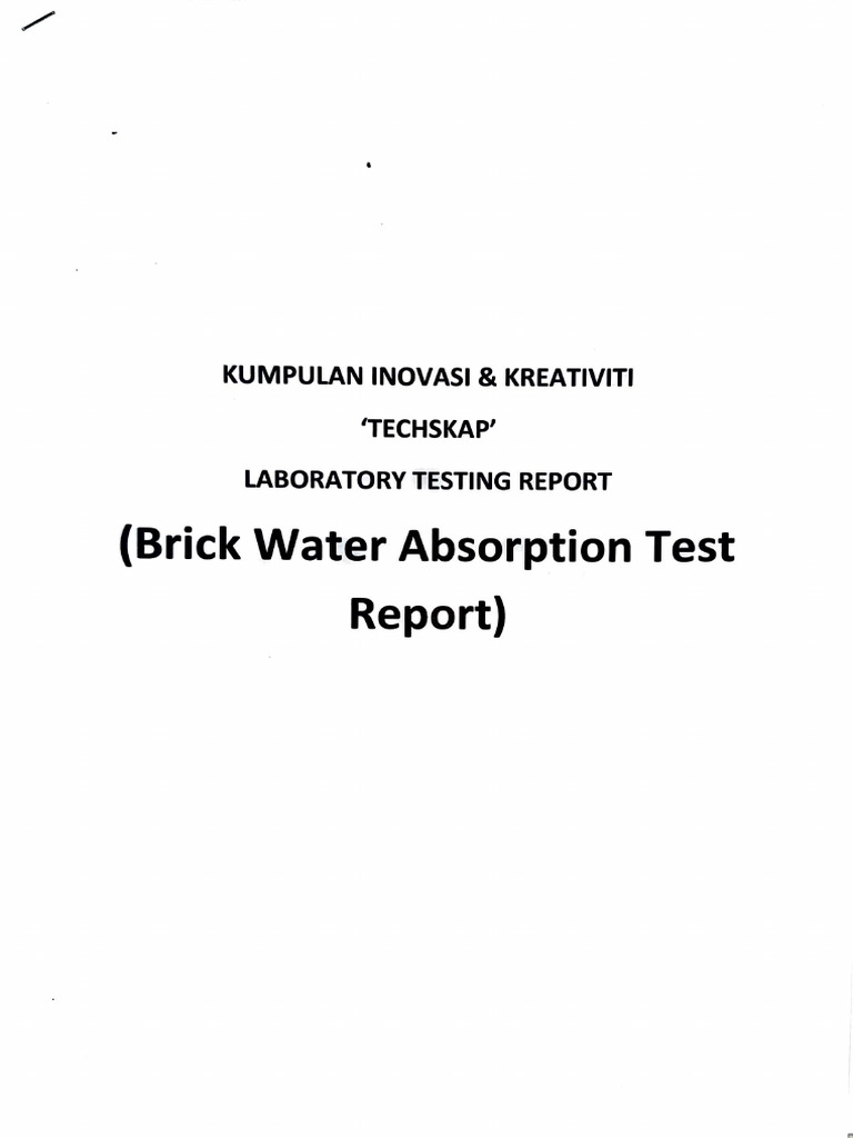 Brick Absorption Test Report | PDF