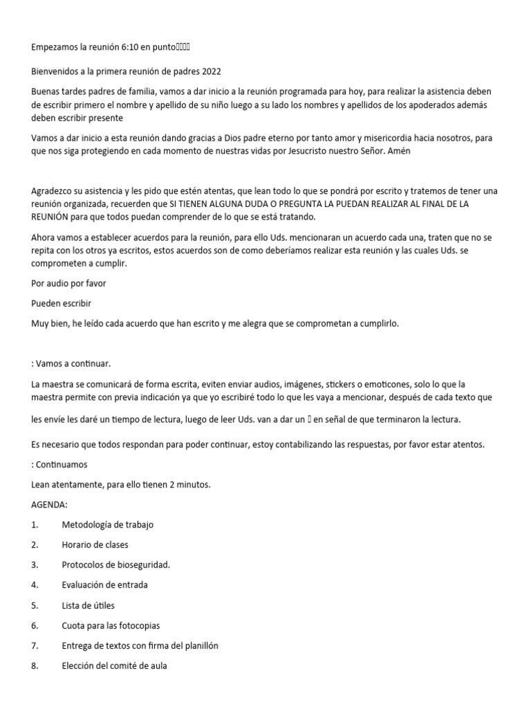 Empezamos La Reunión 6 | PDF