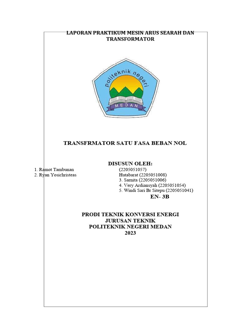 Template Laporan Praktikum Transformator 1 | PDF Template Laporan Praktikum Transformator 1 | PDF