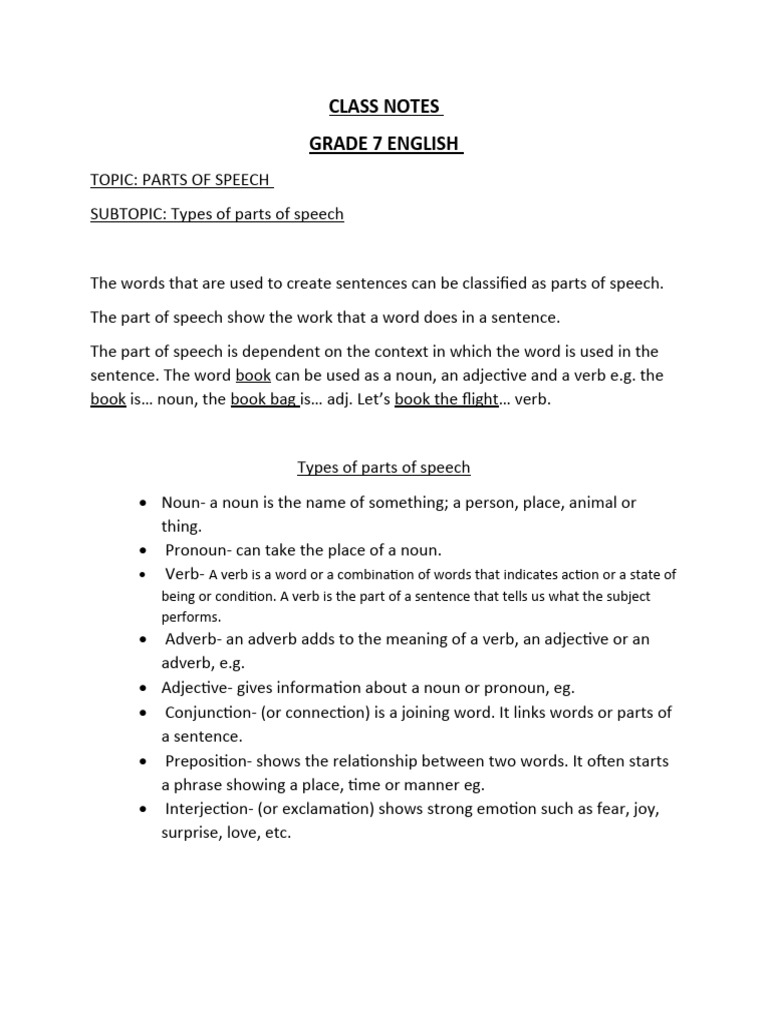 Understanding Parts of Speech | PDF