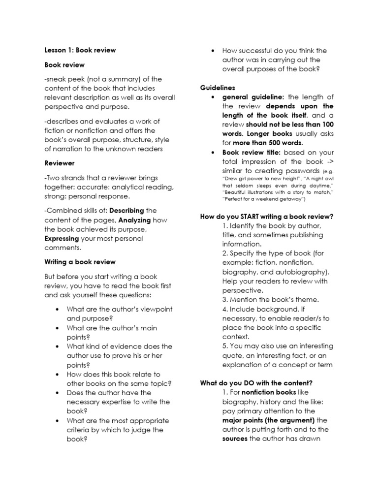 How to Write Effective Book Reviews | PDF | Science & Mathematics ...