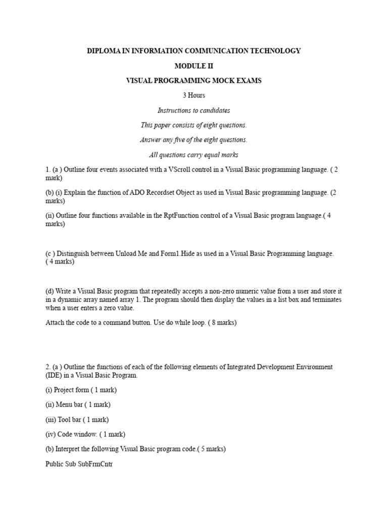 Visual Basic | Download Free PDF | Programming | Computer Program