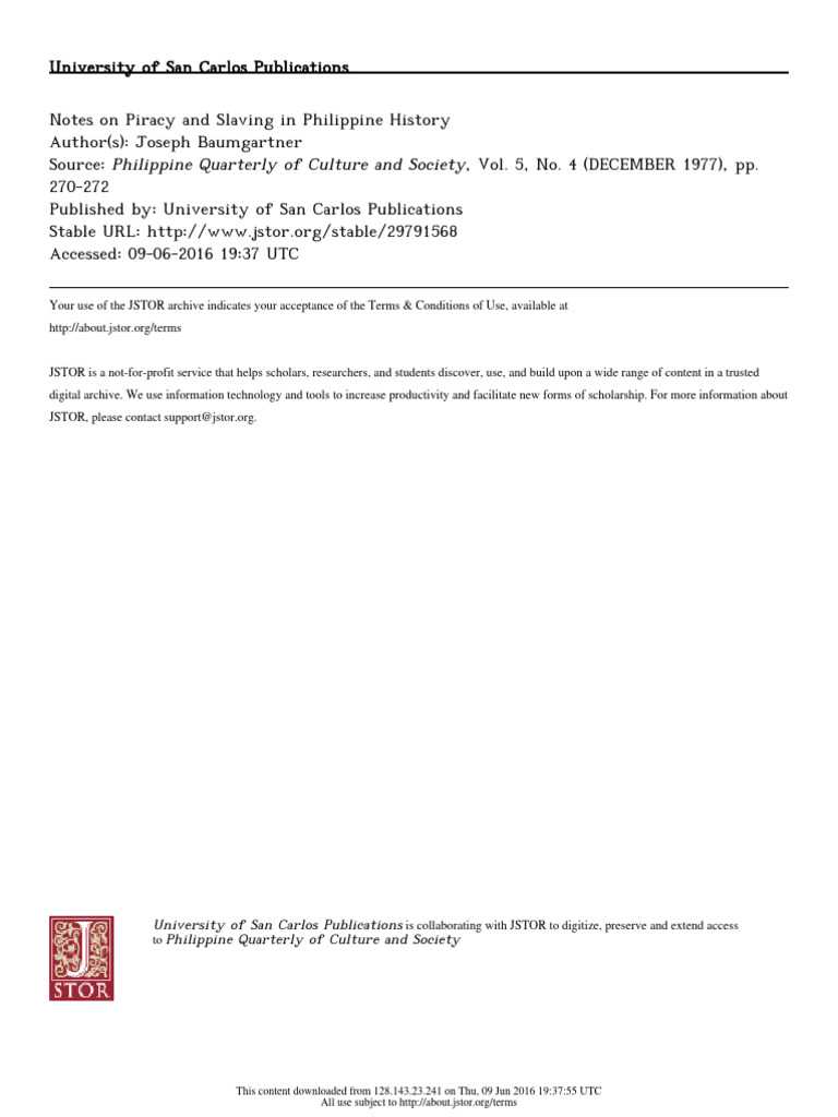 Sulu Sea Piracy in Philippine History | PDF | Piracy
