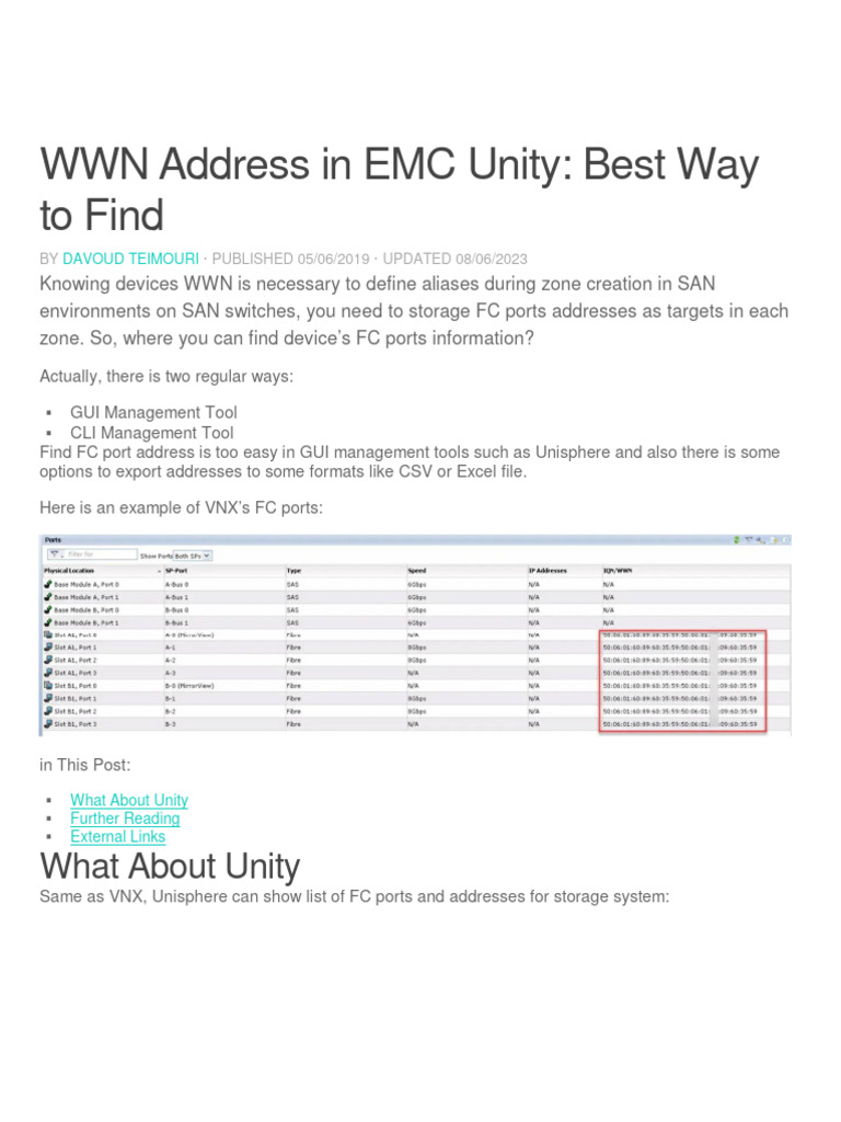 How To Get Information of WWN Dell EMC SAN | PDF