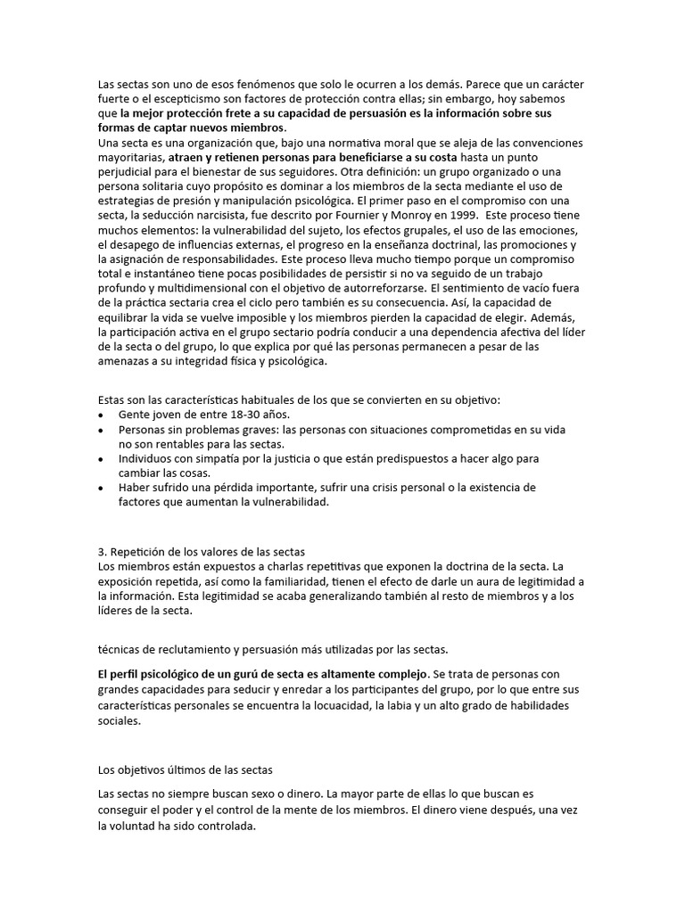 5 Claves para Identificar Sectas | PDF | Sectarismo | Secta