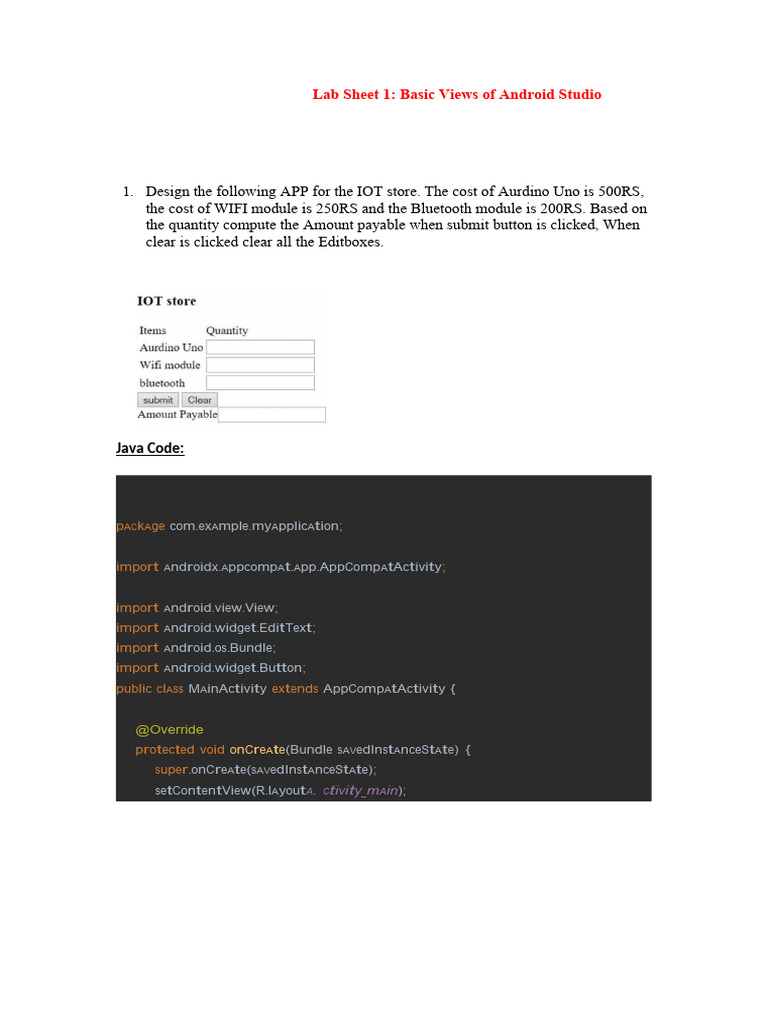 MAD1 | PDF | Android (Operating System) | Java (Programming Language)