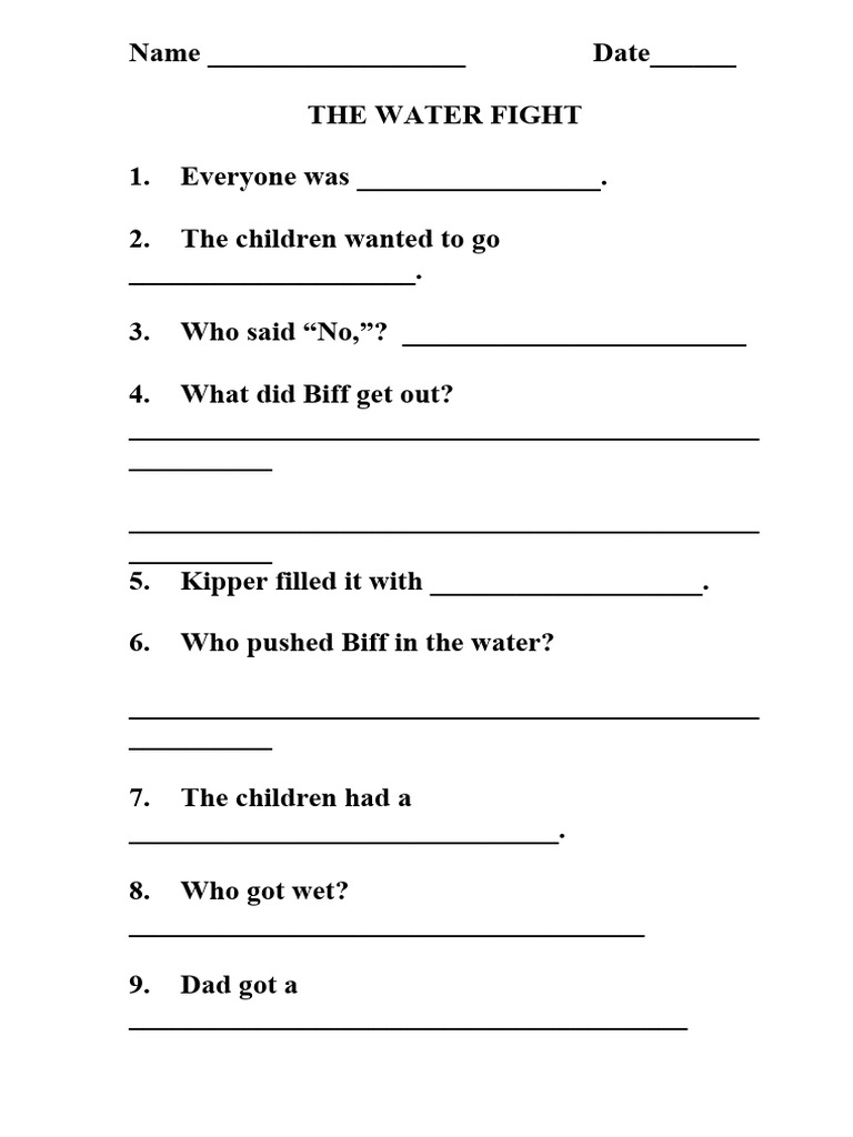The Water Fight ORT | PDF
