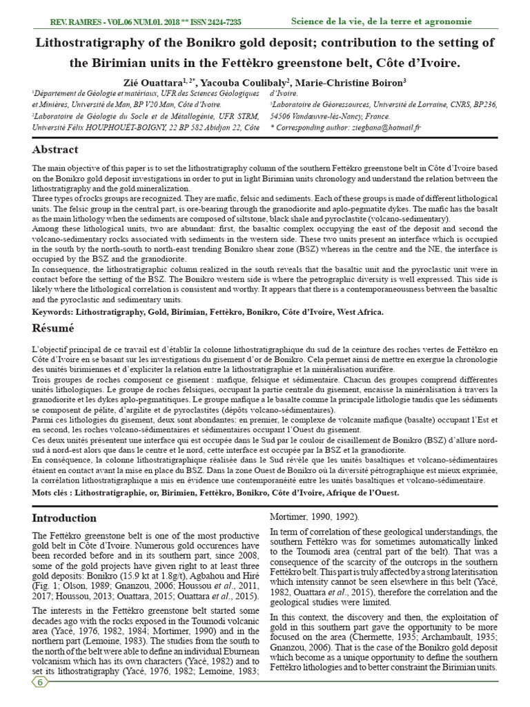Bonikro Gold Deposit | PDF | Sedimentary Rock | Rock (Geology)