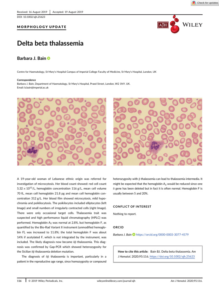 American J Hematol - 2019 - Bain | PDF | Medical Specialties | Clinical Medicine