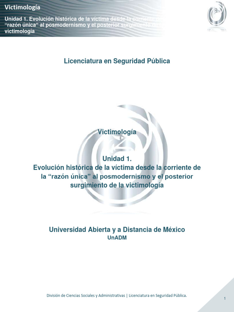SVIC U1 Contenido | PDF | Victimologia | Derecho penal