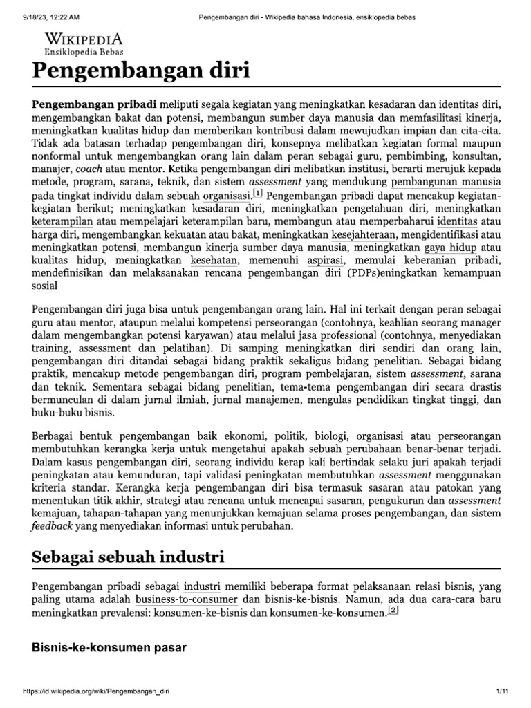 Perangkat Pengembangan Diri | PDF