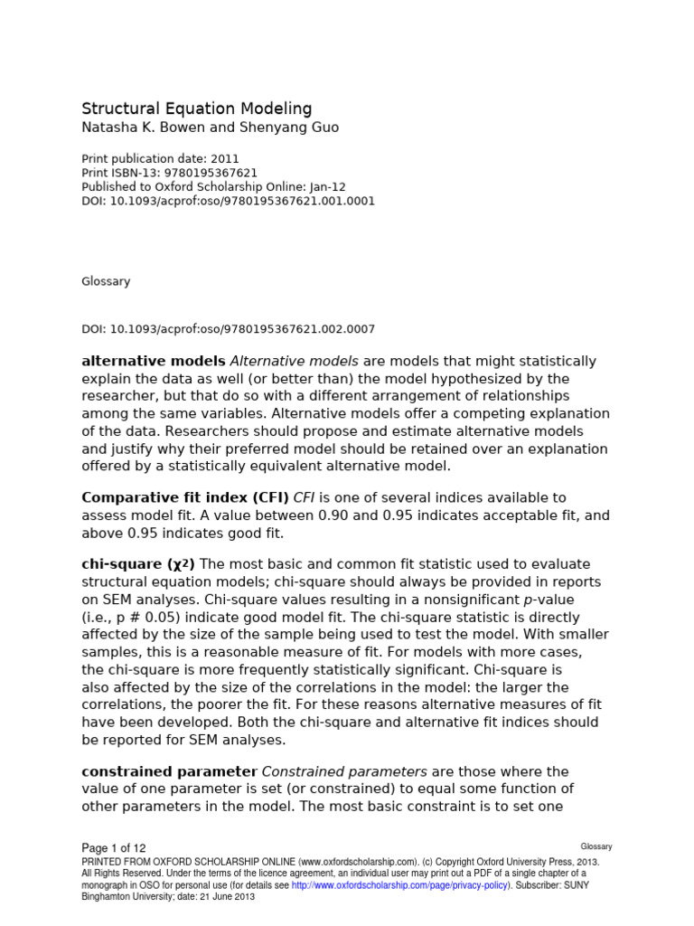 Structural Equation Modeling | PDF | Variance | Errors And Residuals