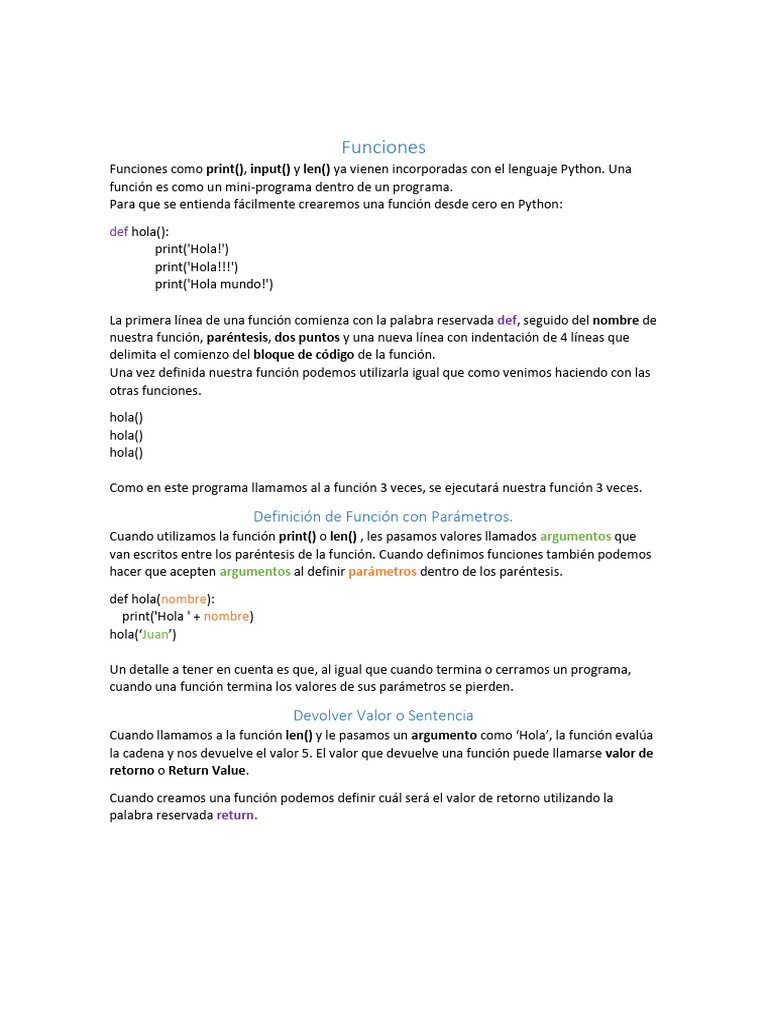 Funciones de Programacion | PDF | Python (lenguaje de programación ...