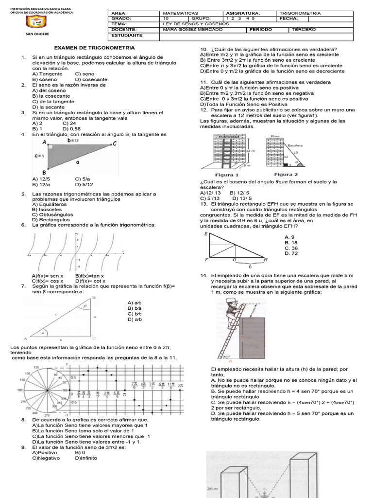 Examen de III Periodod Trigo | PDF