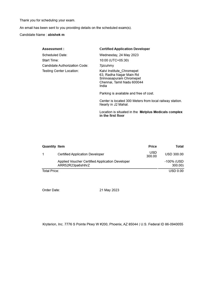 Scheduling Confirmation | PDF