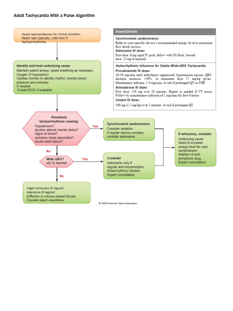 AlgorithmACLS_Tachycardia_200612 | PDF | Diseases And Disorders ...