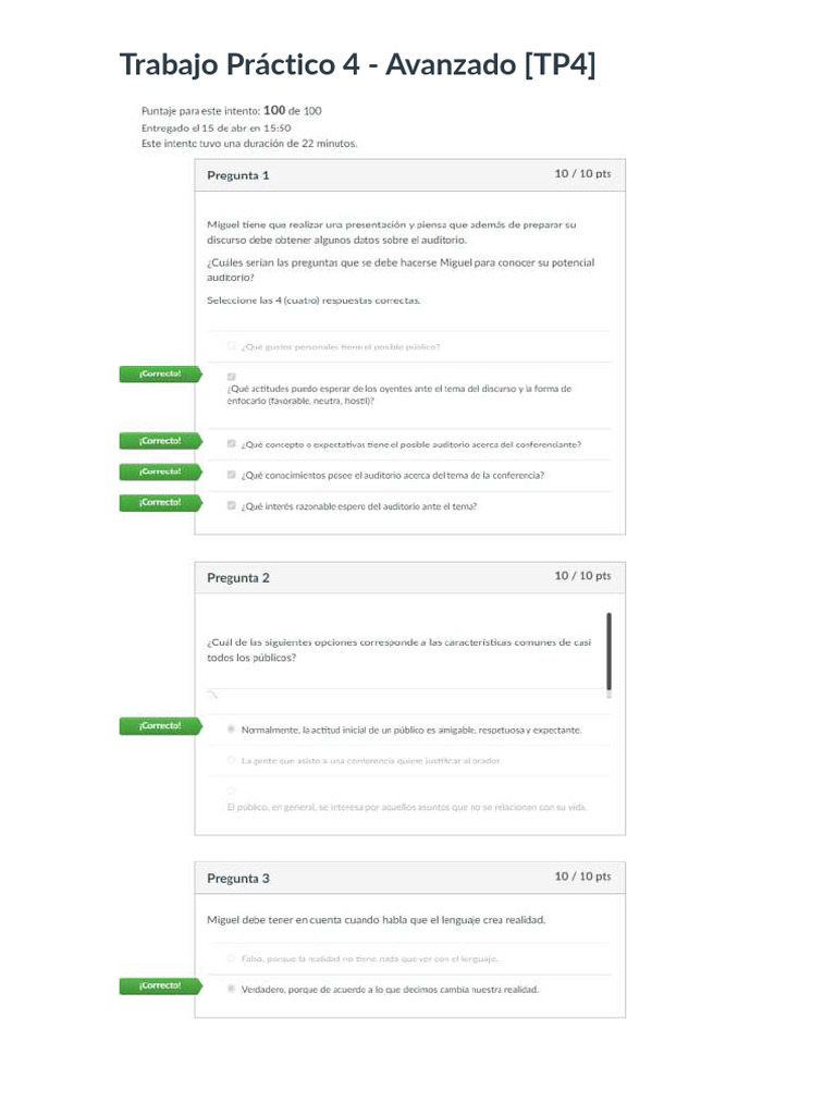 Trabajo Ptractico Nro. 4 Oratoria Avanzado TP4 | PDF