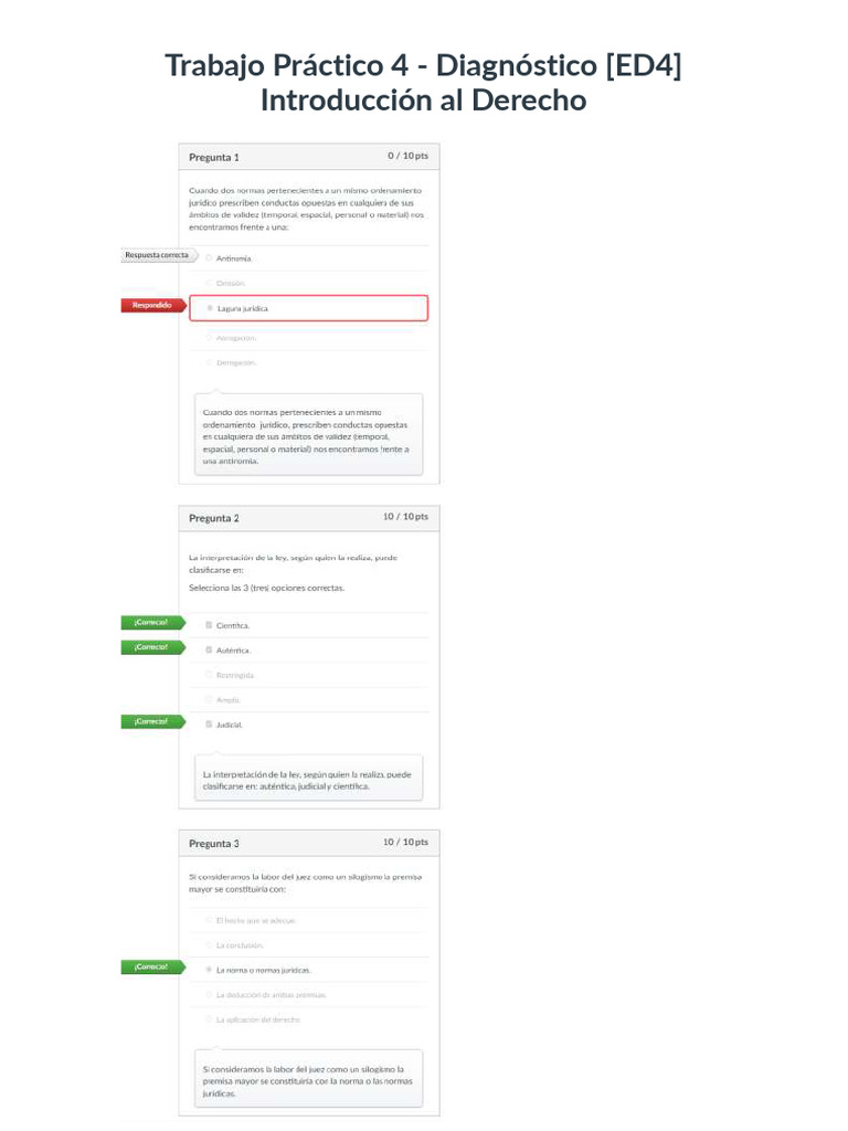 Trabajo Práctico 4 - Diagnóstico (ED4) Introducción Al Derecho | PDF