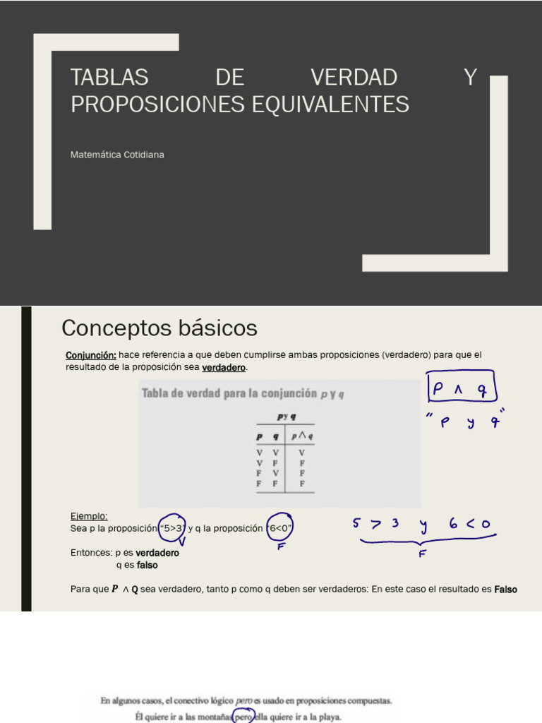 Clase 8 Cap. 3 Lógica Matemática. Tablas de Verdad y Proposiciones ...