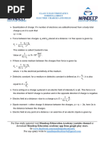 Class 12 Physics Chapter 1 Formula Sheet | PDF