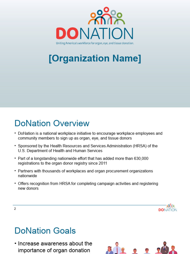 DoNation PowerPoint Template | PDF | Organ Donation | Organ (Anatomy)