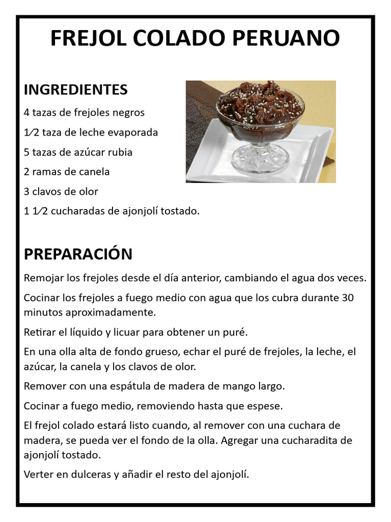 FREJOL COLADO PERUANO W | PDF