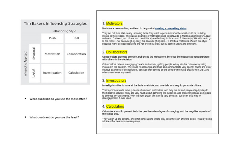 Influencing Strategies - Baker | PDF