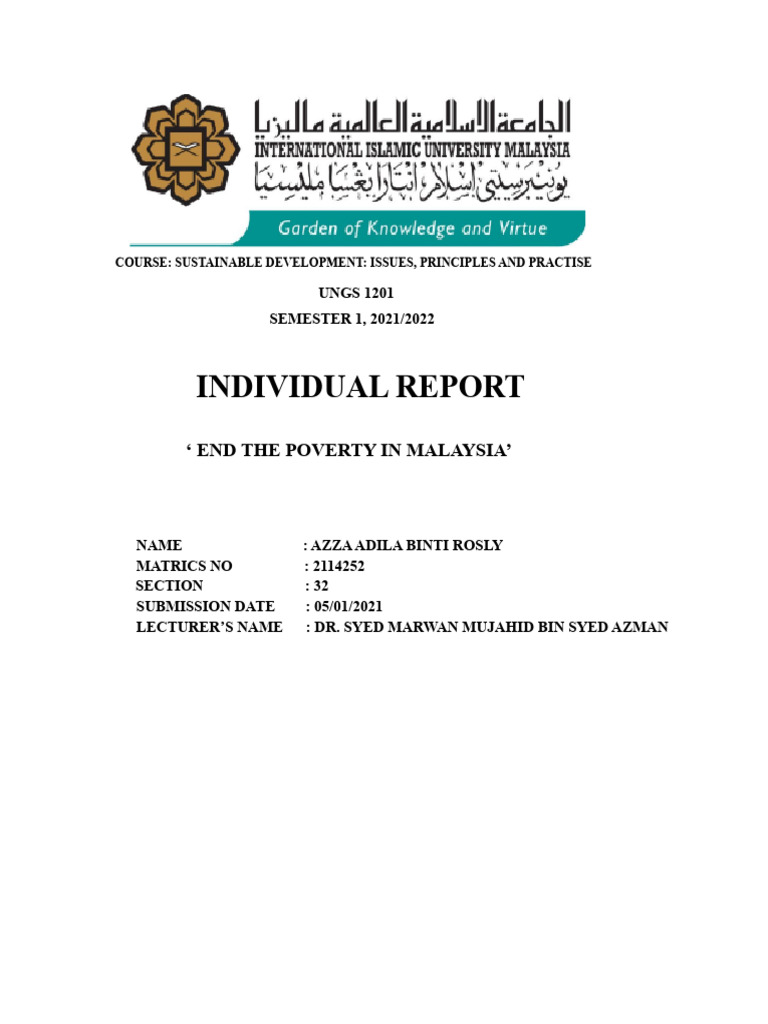 Individual Report Ungs 1201 - 2114252 | PDF | Cost Of Living | Poverty