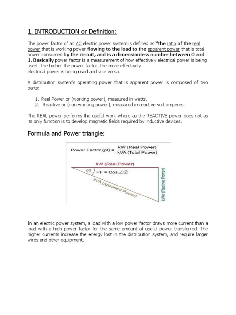 Power Factor | PDF | Ac Power | Electric Power