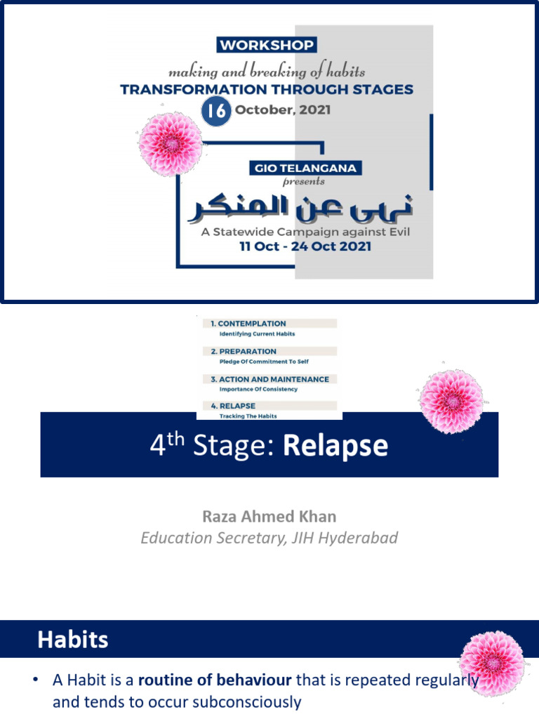 Habits Workshop - 4 Relapse | PDF | Habits | Sin