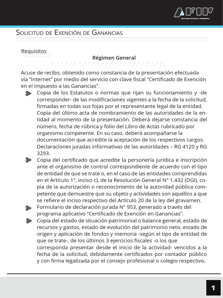 Solicitud de Exención de Ganancias | PDF | Gobierno Solicitud de Exención de Ganancias | PDF | Gobierno