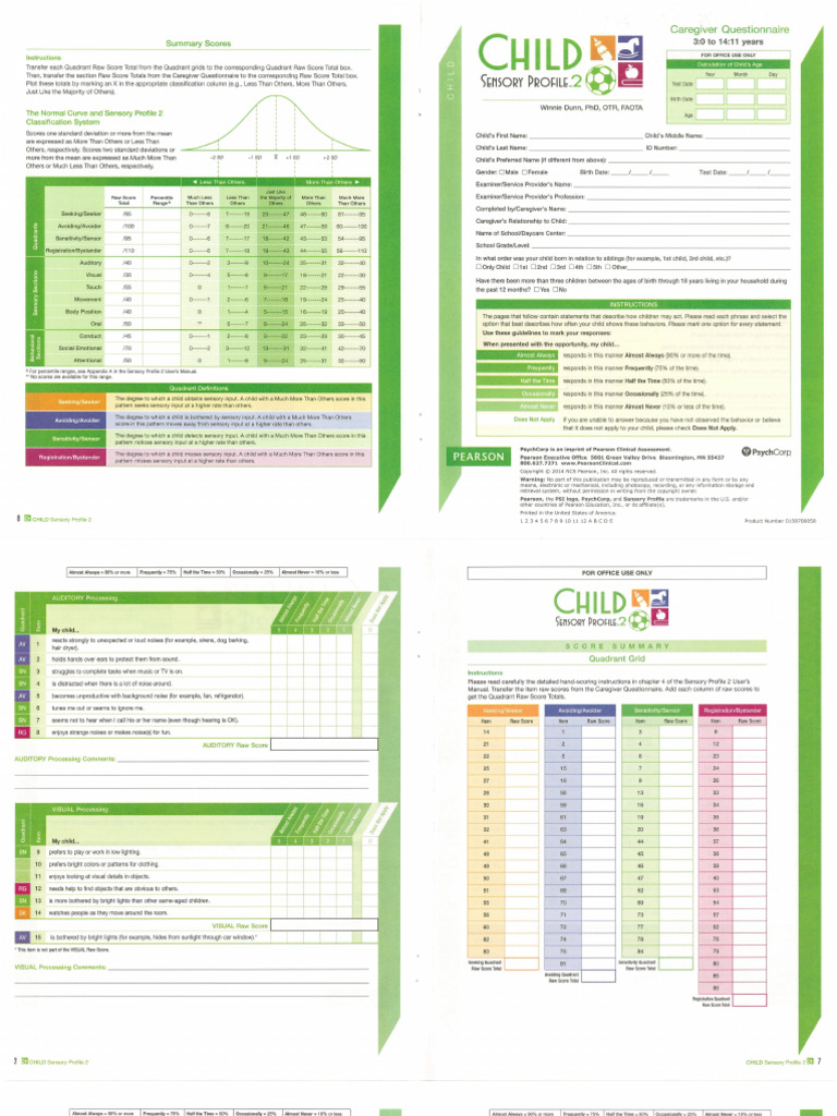 Child Sensory Profile 2 | PDF