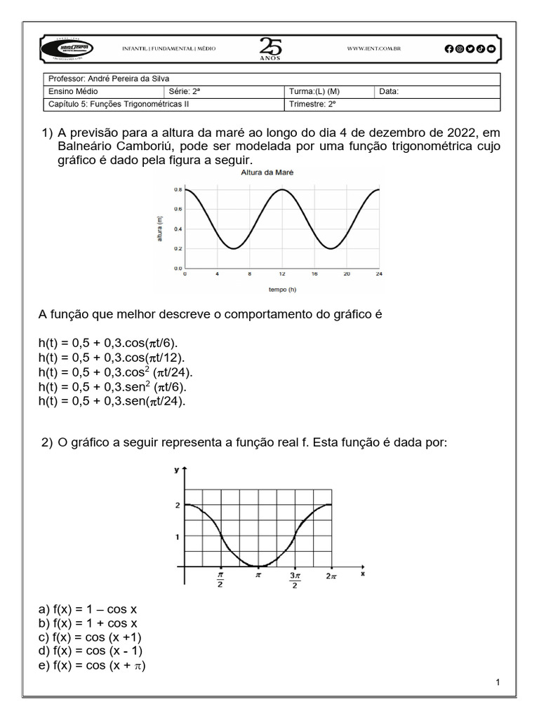Andre 2a Serie Funcoes Trigon II 28 Ago23 | PDF | Satélite